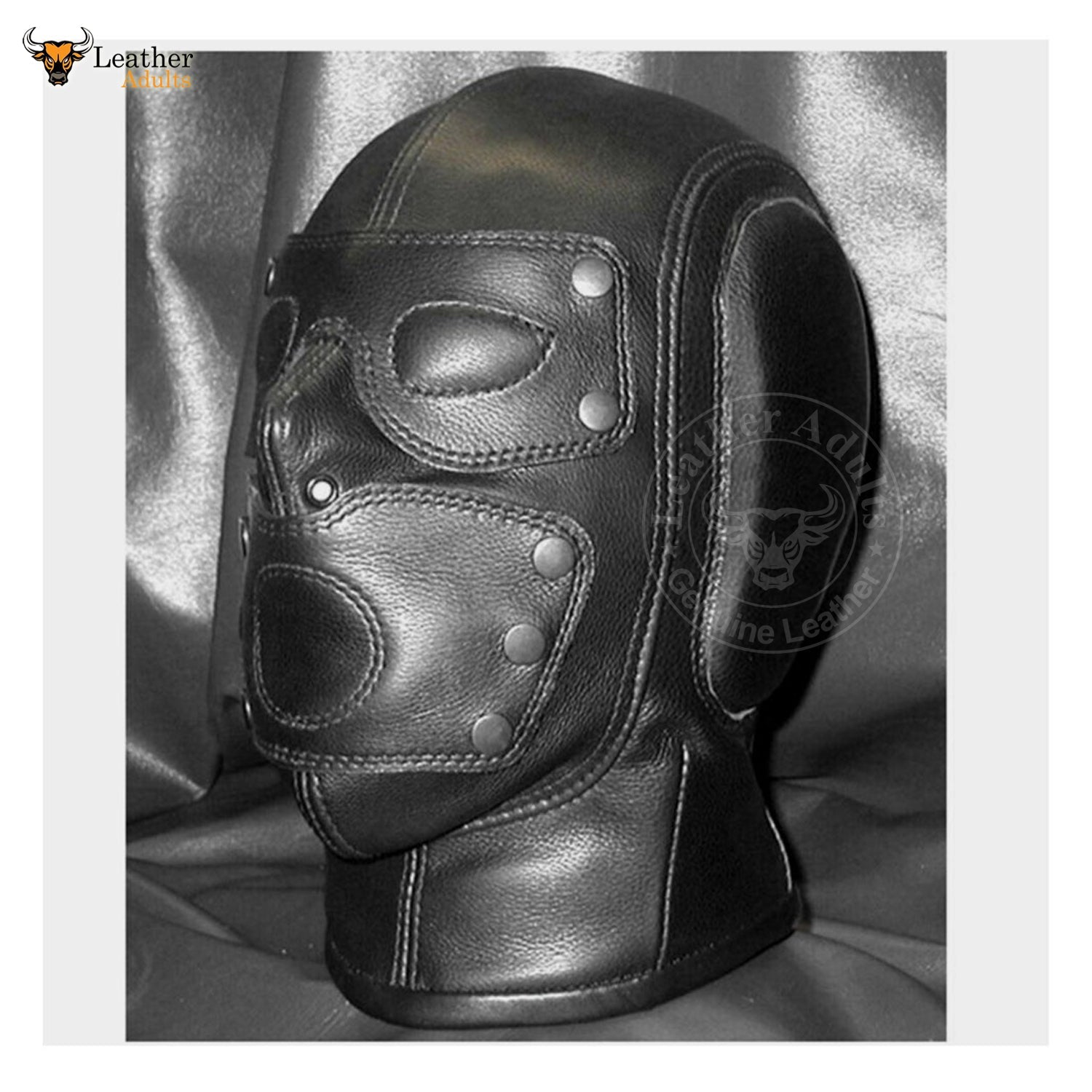 Genuine Handmade Leather Gimp Mask Air Tight Hood with Blindfolds and ...